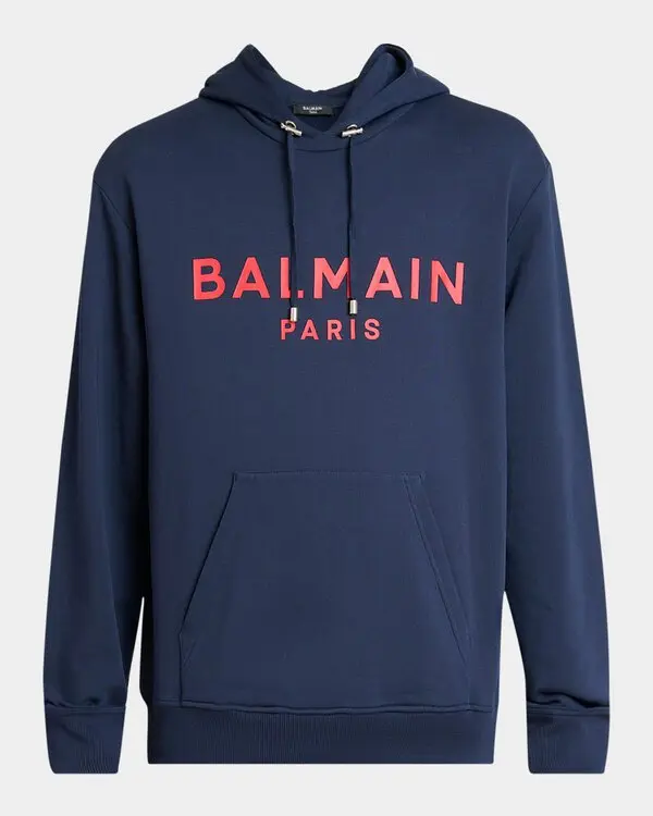 Balmain Cotton Logo Sweatshirt - Soa Navy/red