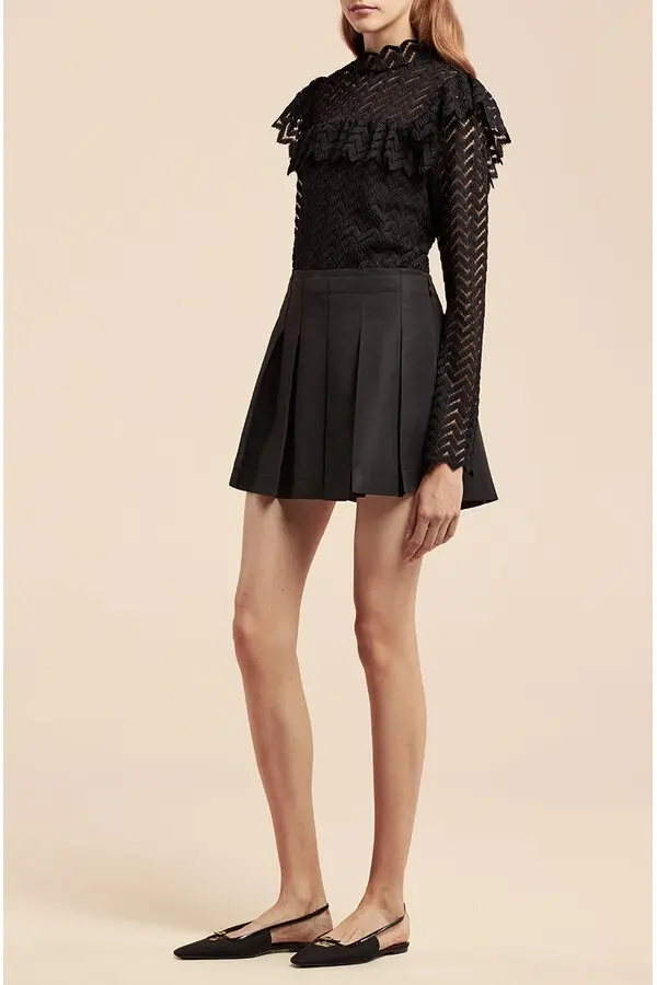 Rebecca Taylor Pleated Faille Skirt