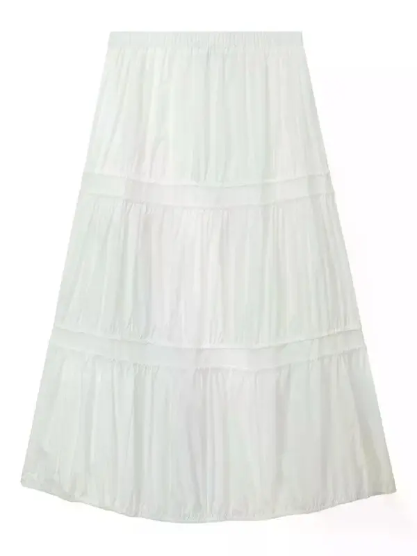 TOUT A COUP Tiered Ruffle Skirt - White