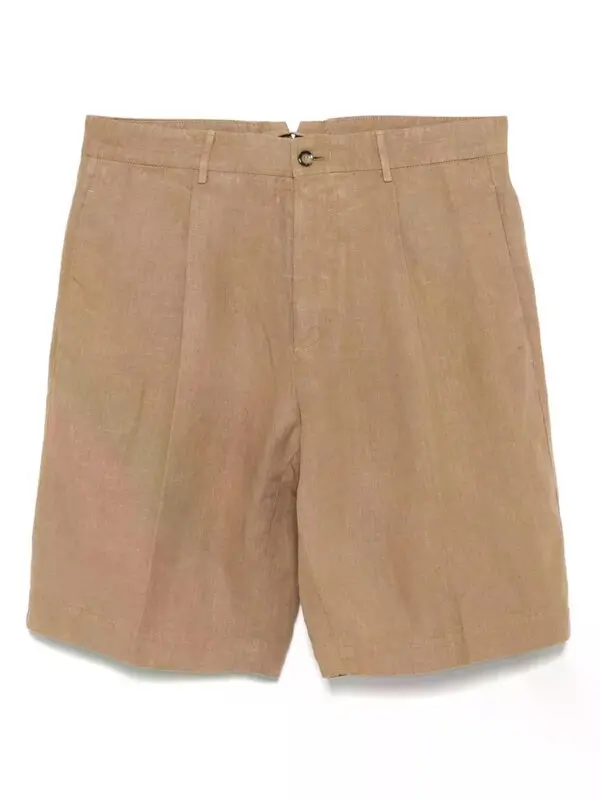DELL'OGLIO Linen Shorts - Brown