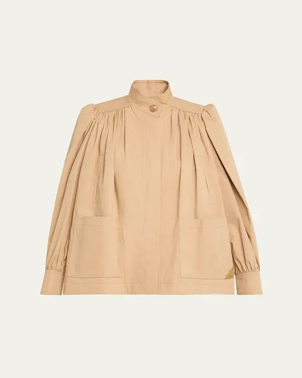 Chloé High-neck Puff-sleeve Jacket - Soft Tan