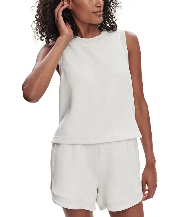 Varley Shea Cropped Tank Top - Ivory Marl