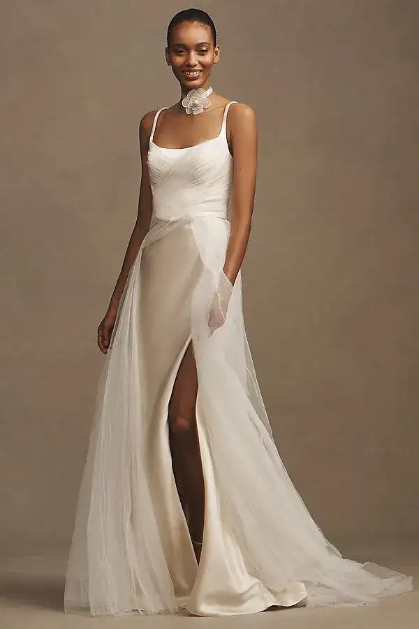 knee length dresses for ladies A-Line V-Neck Pink Chiffon and Lace Long Wedding Party Dresses APD2870 main image 1