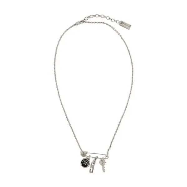 Marc Jacobs Button Charm Necklace - Silver
