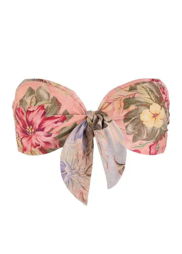 Zimmermann Coco Metallised-print Bikini Top