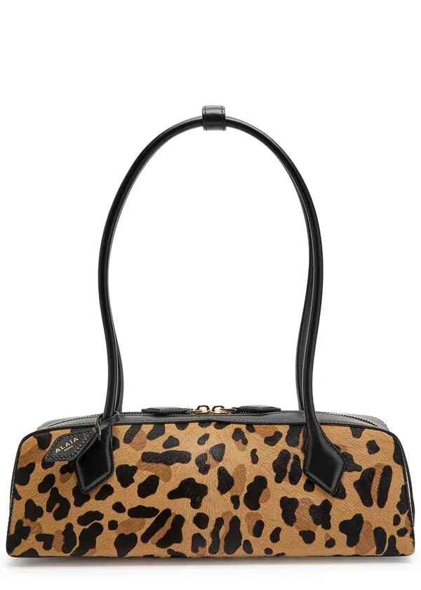 Alaïa Le Teckel Medium Leather Shoulder Bag - Leopard