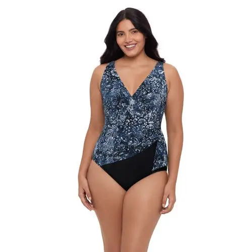 TRIMSHAPER Vera Side Tie One-piece Swimsuit - Flora & Fauna