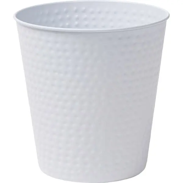 HAPPIMESS Axel Modern Minimalist Hammered Steel 2-gallon Wastebasket - Matte White