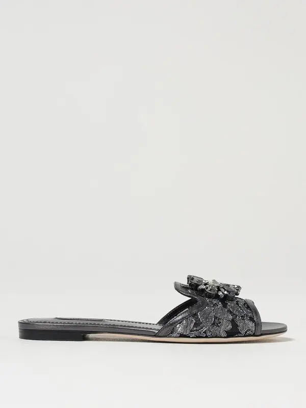 Dolce & Gabbana Flat Sandal - Silver