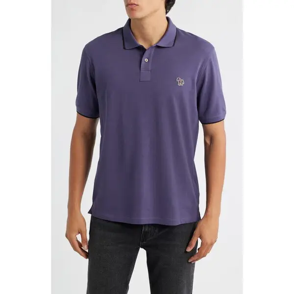 Paul Smith Zebra Organic Cotton Piqué Polo - Dark Violet