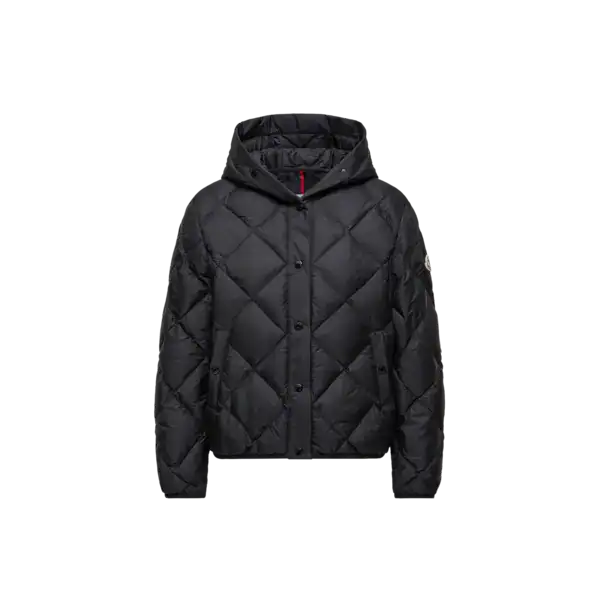 Moncler Arvouin Hooded Diamond-Quilted Down Jacket - Black