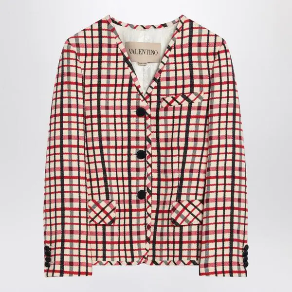Valentino Garavani Check-pattern Single-breasted Jacket