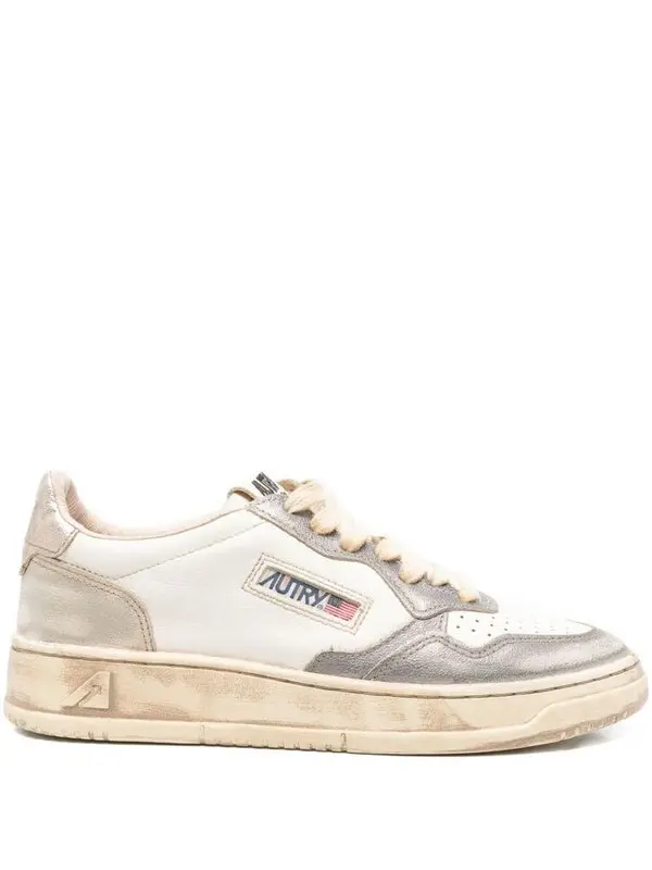 AUTRY Medalist Super Vintage Sneakers - Bianco E Argento