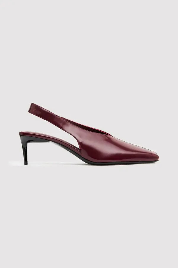 ST. AGNI Square Toe Slingback Heel - Plum