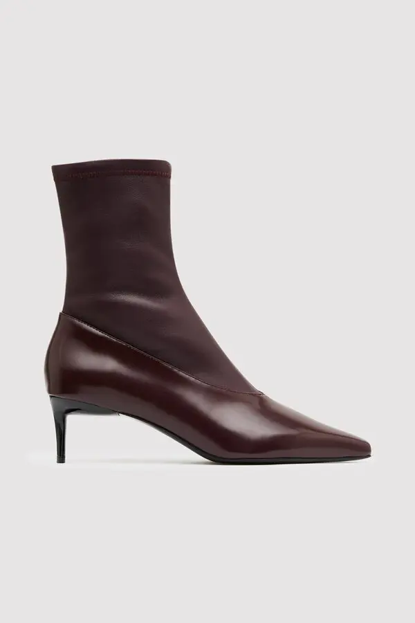 ST. AGNI Ankle Sock Boots - Bordeaux