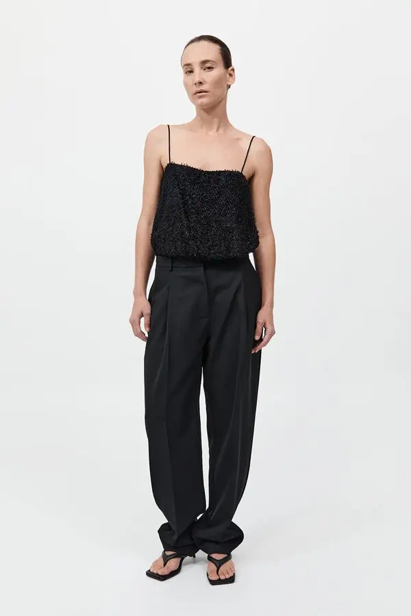 ST. AGNI Tailored Pleat Pant - Black