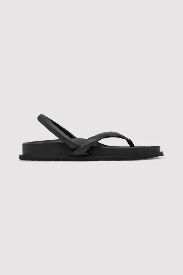 ST. AGNI Slingback Thong Sandals - Black