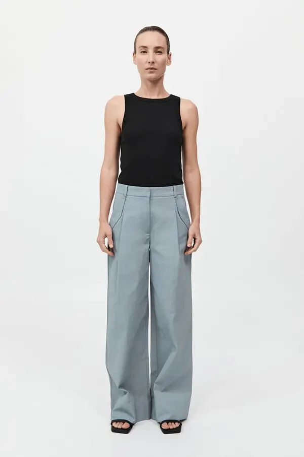 ST. AGNI Utility Pleat Pants - Glacier