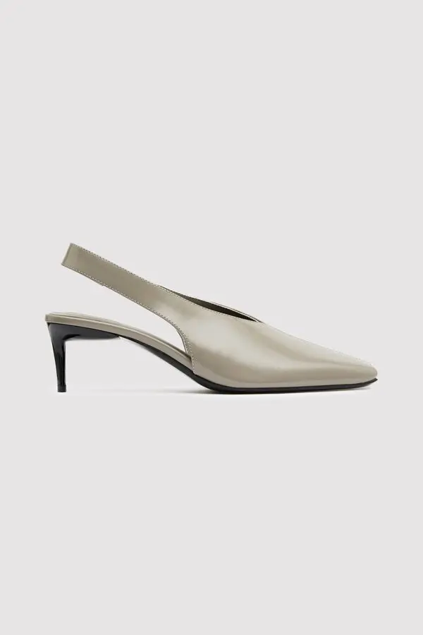 ST. AGNI Square Toe Slingback Heel - Slate