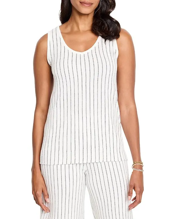 NIC+ZOE Destination Stripe Knit Tank Top - White Multi