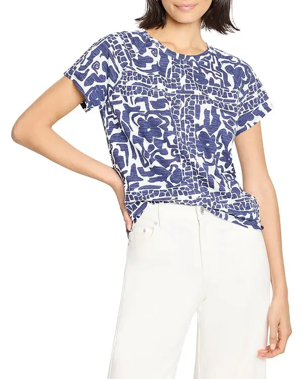 NIC+ZOE Floret Blues Crewneck Tee - Indigo Multi