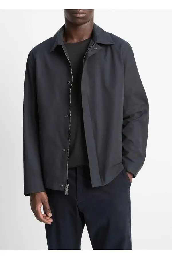 Vince Peached Cotton-blend Convertible-collar Jacket