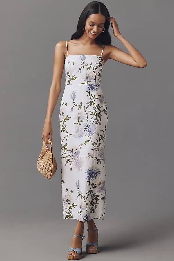 REFORMATION Frankie Linen Maxi Dress - Serenity