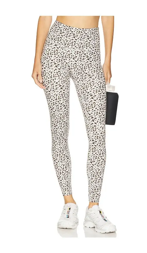 Varley Move Super High Legging 25 In White,black - Dipped Feather
