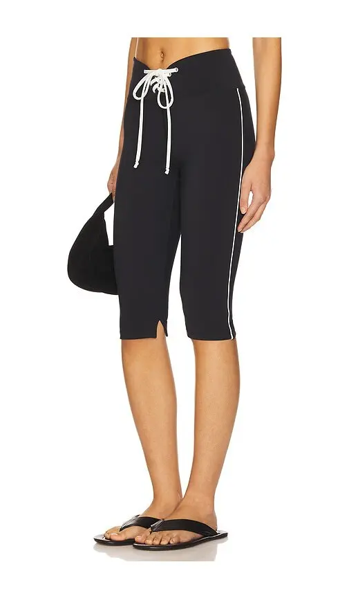 Year Of Ours Football Capri Legging In Black - Black & White