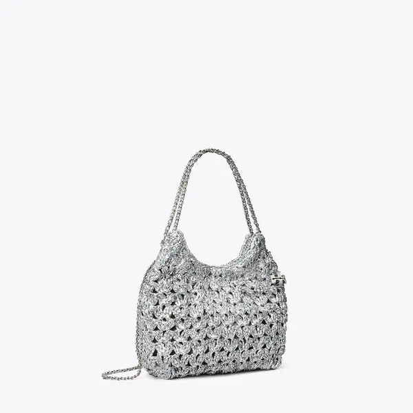 Tory Burch Mini Fleming Woven Hobo Bag