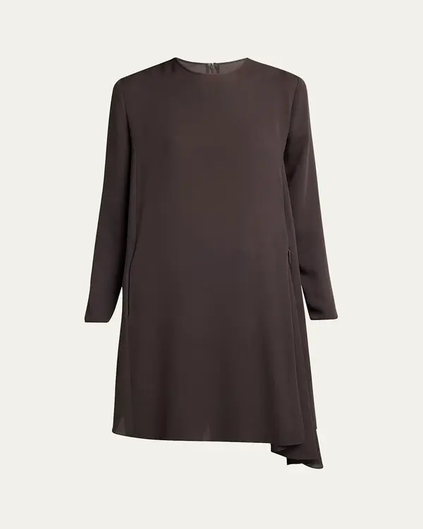 Giorgio Armani Silk Georgette Draped Tunic Dress
