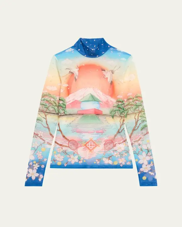Casablanca Printed Mesh Top - Mltpat