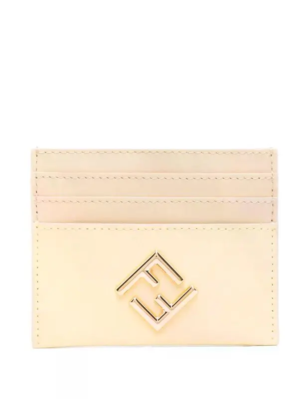 Fendi Ff-plaque Cardholder - Neutrals