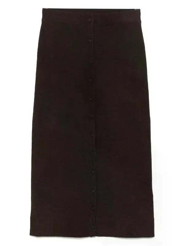 Victoria Beckham Button-detailed Midi Skirt - Brown