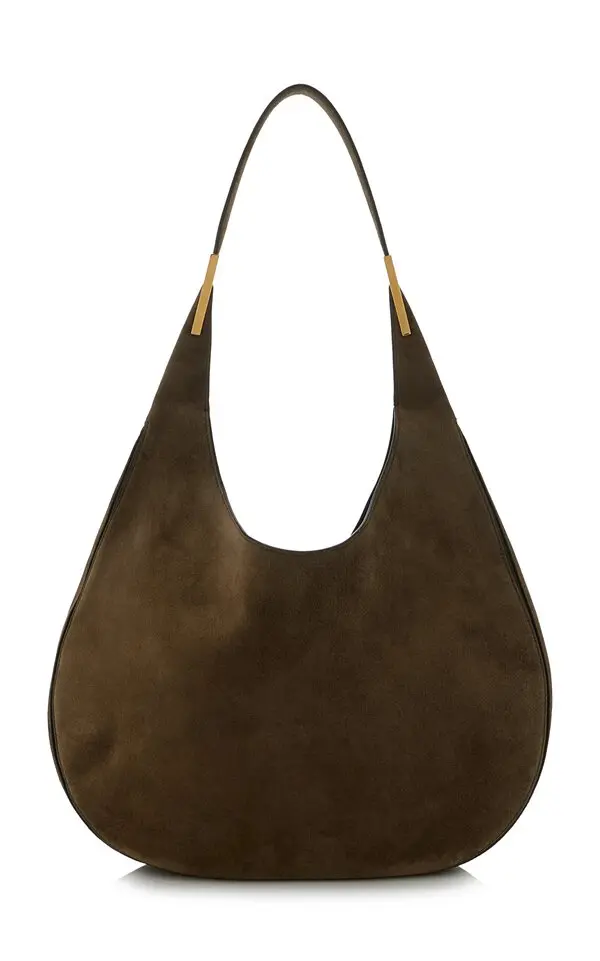 Savette Small Florence Suede Hobo Bag - Brown