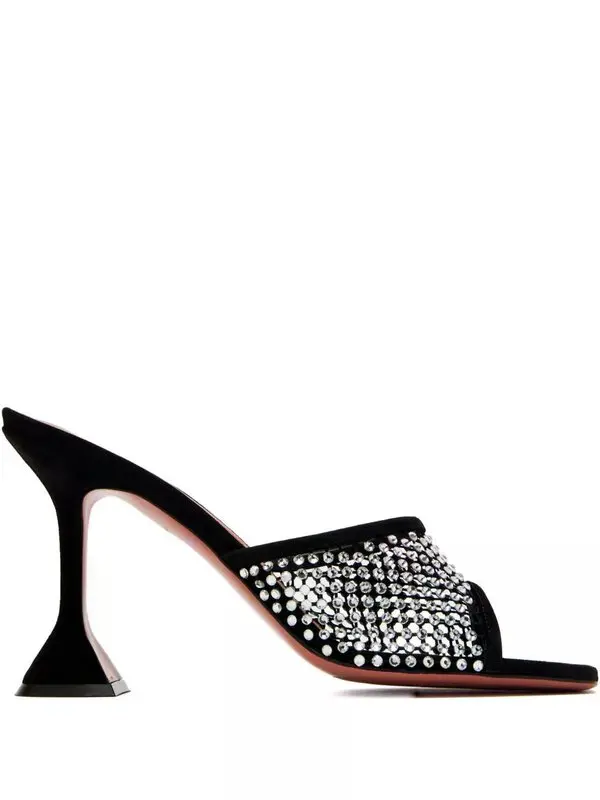 Amina Muaddi Crystal-embellished Mule Heels