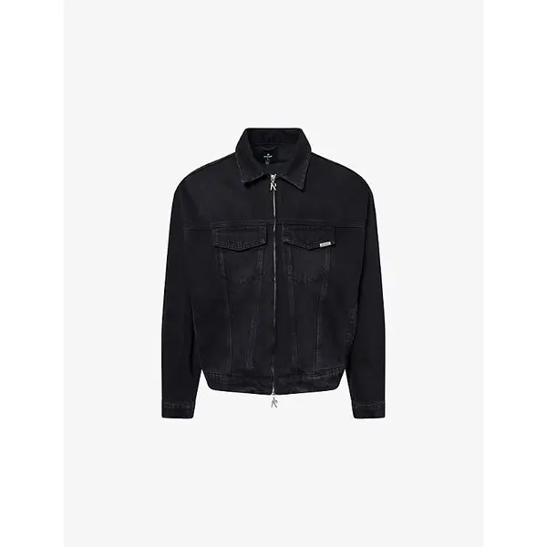 REPRESENT Logo-embellished Relaxed-fit Denim Jacket