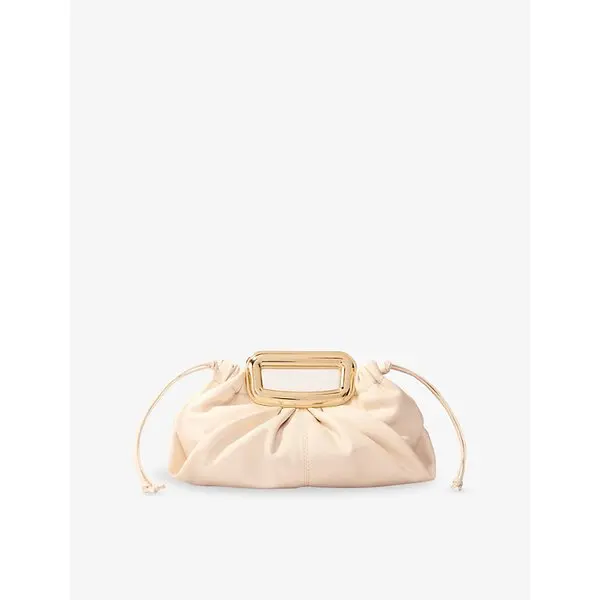 Maje Top-handle Leather Clutch