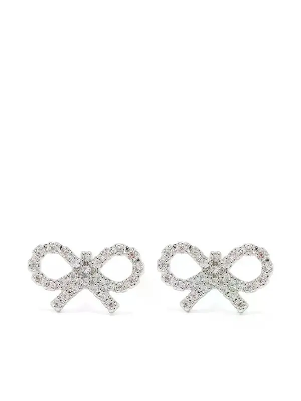 SELF-PORTRAIT Micro Bow Stud Earrings - Silver