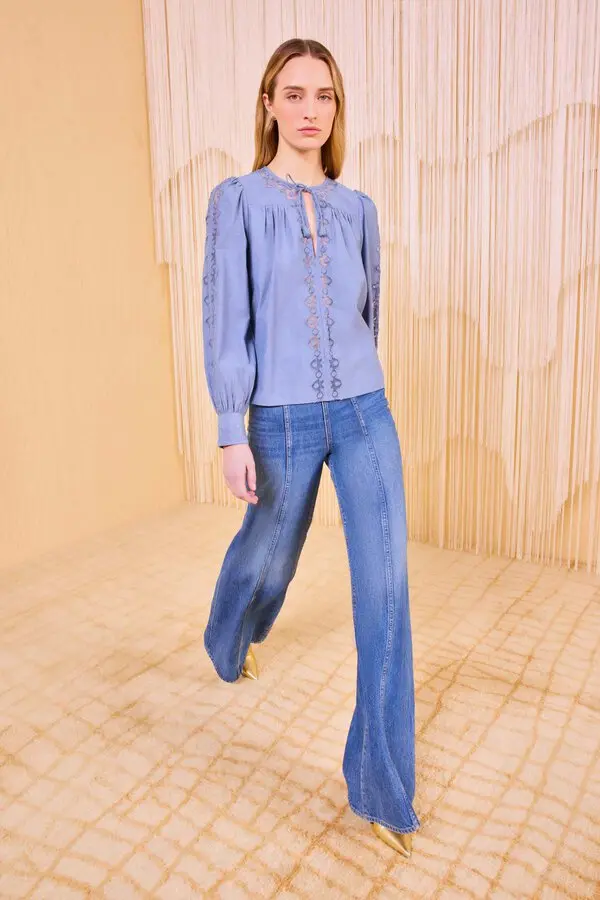 Ulla Johnson Kady Long Sleeve Blouse - Chambray