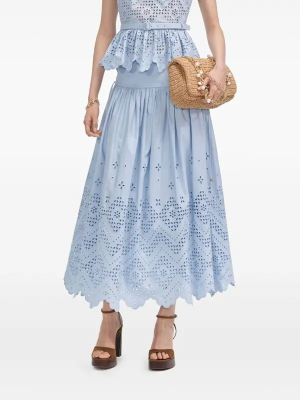 SELF-PORTRAIT Cotton A-line Skirt