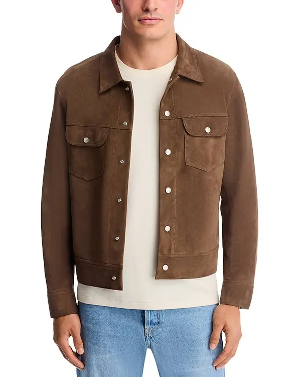 FRAME Suede Trucker Jacket - Mocha