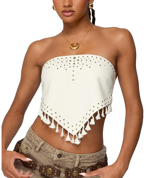 EDIKTED Studded Handkerchief Top
