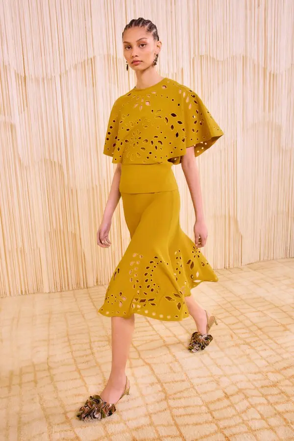 Ulla Johnson Fiorella Knit Midi Skirt - Goldenrod