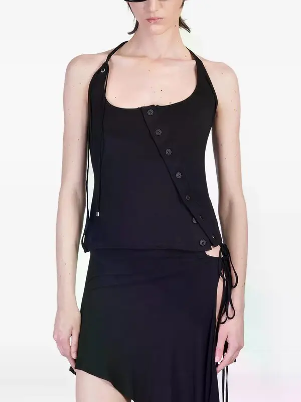 Attico Button-detail Asymmetrical Top