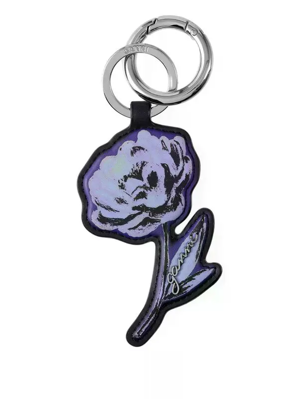 GANNI Floral Keyring - Purple