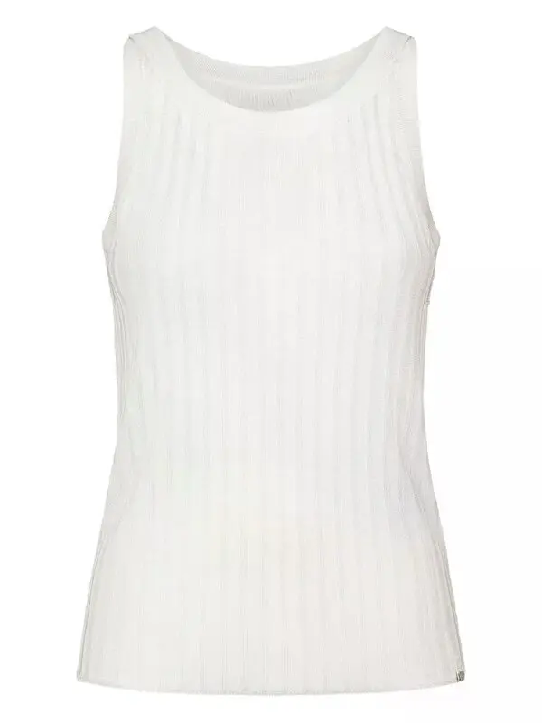 Herno Ribbed Sleeveless Top - White