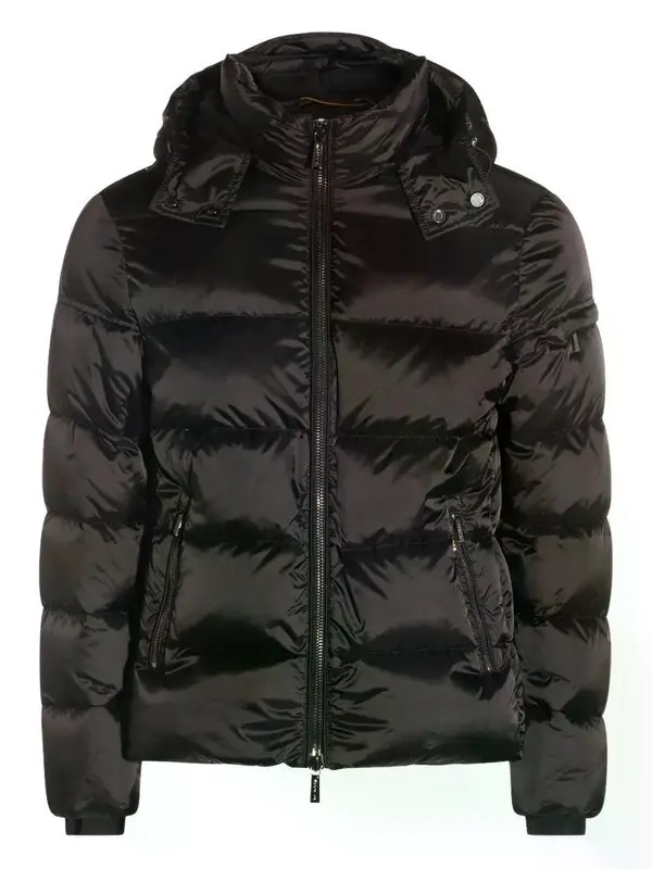 MOORER Quilted Hooded Puffer Jacket - Brown