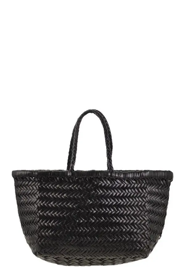 Dragon Diffusion Triple Jump Small Woven Leather Bag - Black