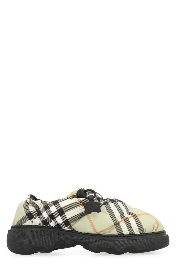Burberry Check Motif Mules - Beige